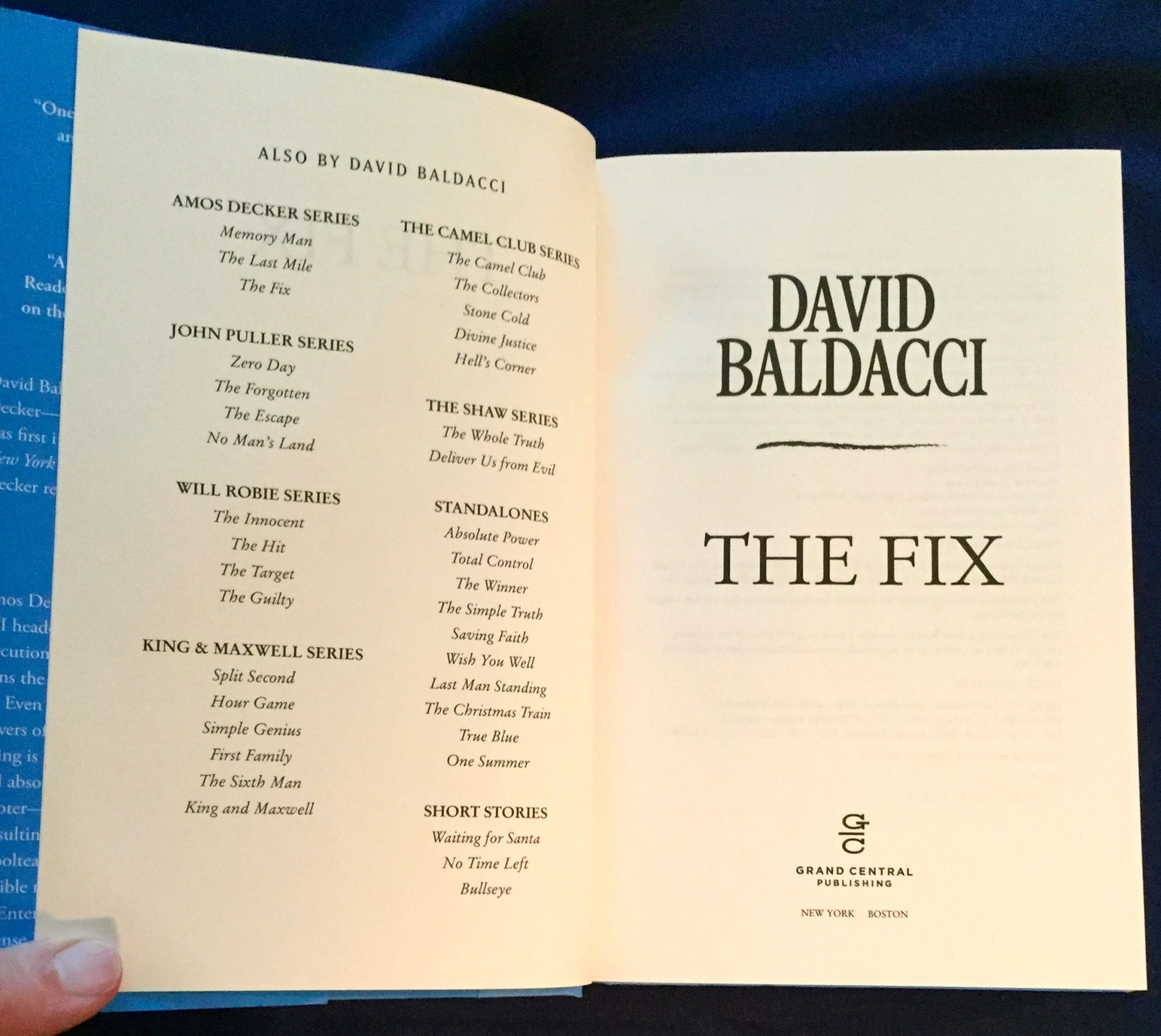 THE FIX | David Baldacci | First Edition, First Printing Special Edition